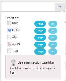 Exporting information – PayXpert Support