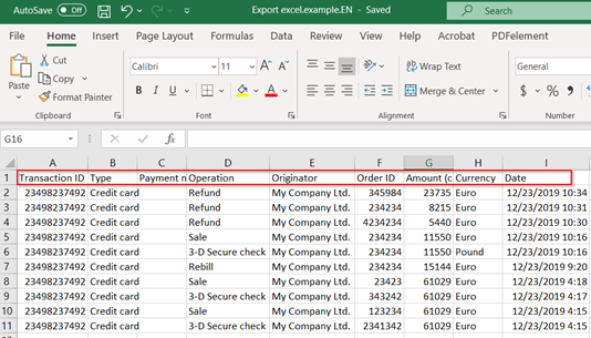 Exporting information – PayXpert Support