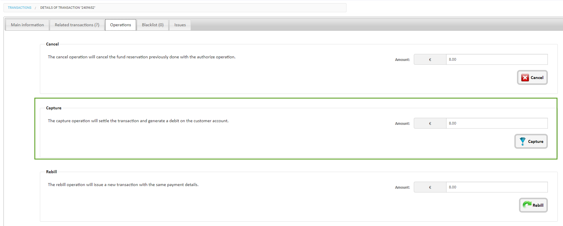 How to capture an authorization – PayXpert Support