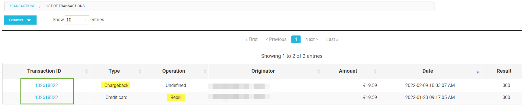 Chargebacks – PayXpert Support