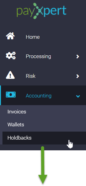 Holdbacks – PayXpert Support
